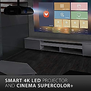 ViewSonic Smart LED 4K Projector with Dual Harman Kardon Speakers 125% Rec 709 3D Ready Frame Interpolation Technology for Home Theater (X100-4K)