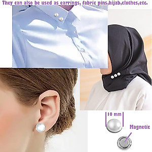 JEWSUN Bridal veil Wedding Veil Weights Magnetic Double Sided Artificial Pearls (White round pearl silver button, 12)