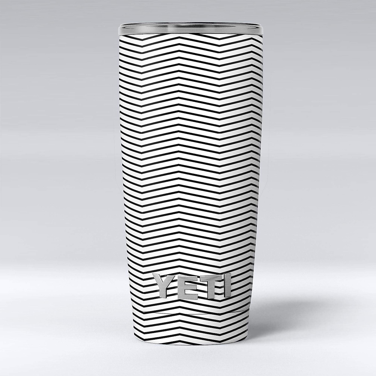 Design Skinz The Slate Black Chevron Pattern with Clear Backing - Skin Decal Vinyl Wrap Kit Compatible with The Yeti Rambler Cooler Tumbler Cups