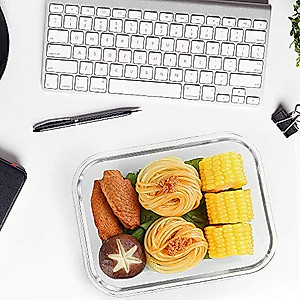 M MCIRCO [10-Pack,22 Oz Glass Meal Prep Containers,Glass Food Storage Containers with lids,Glass Lunch Containers,Microwave, Oven, Freezer and Dishwasher, Green