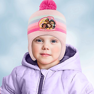 Disney Girls' Toddler Winter Mittens 2-4 Or Princess Hat and Kids Gloves Set for Ages 4-7, Pink with Fleece