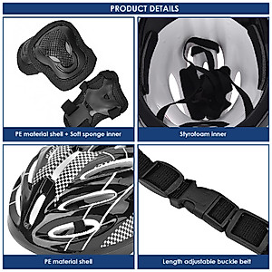 Ruiqas Adult Youth Protective Equipment 7pcs/Set Protective Protective Gear Set for Cycling Scooters Balance Bikes Twister Bikes Outdoor Sports