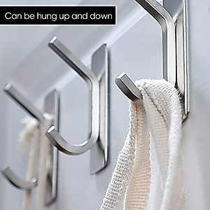 Taozun Towel Hook - Self Adhesive Hooks Bathroom Hooks Stainless Steel Robe Coat Hook 4-Packs