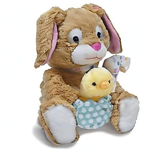 Cuddle Barn - Hip & Hop | Animated Plush Easter Bunny Interactive Stuffed Animal Toy Holding Chick in Egg Sings and Bops to Peter Cottontail