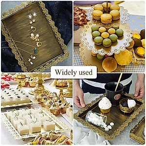 7Pcs Gold Cake Stand Set - Metal Dessert Table Display Stands - Dessert Trays - Tiered Cupcake Holder Display Plates for Tea Party Wedding Birthday Baby Shower Home Decoration (Gold)