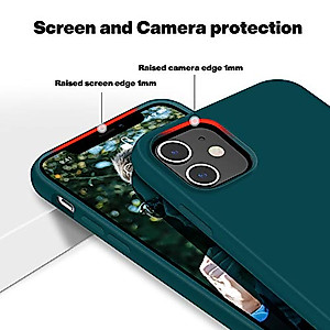 OTOFLY Compatible with iPhone 12 Mini Case 5.4 inch(2020),[Silky and Soft Touch Series] Premium Soft Liquid Silicone Rubber Full-Body Protective Bumper Case for iPhone 12 Mini (Teal)