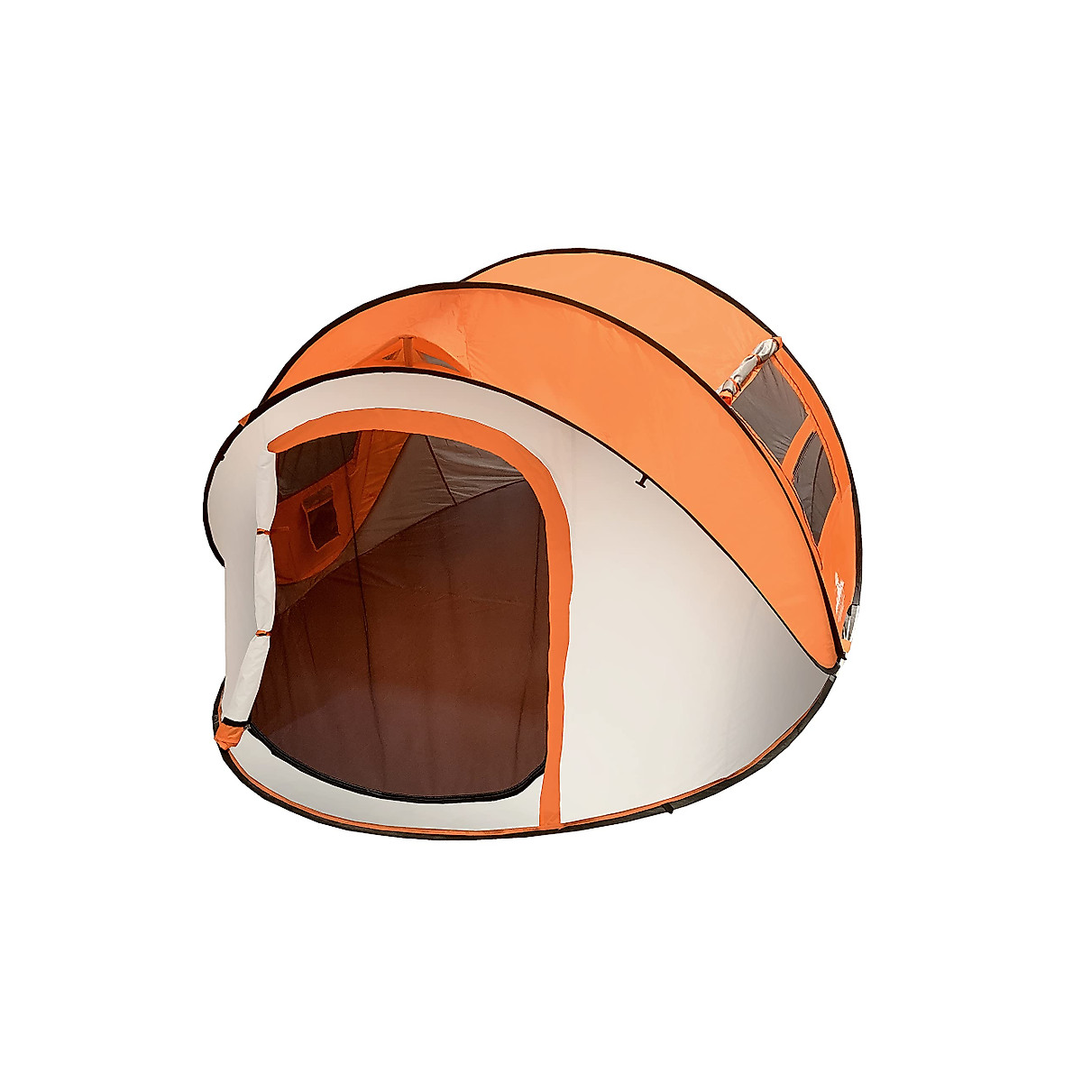 J.M.Deco 3-4 Person Pop Up Tents for Camping with 2 Windows, Backyard Sunny Beach Instant Popup Tent for Family, Hiking Camping Tents 4 People for Backpacking, Easy Setup Tent 110''x70''x50'',Orange