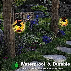 Solar Garden Lights Outdoor,Waterproof Metal Flame Lantern Hanging Lamp Garden Lawn Terrace Decoration, Solar Powered Suitable for Home,Garden,Yard,Party, Wedding, Festival (Pack of 2)