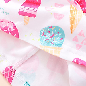 Girls Dresses Ice Cream Toddler Summer Dress White Flutter Sleeve Sundress School Party Outfits Kids Popsicle Tutu 3t / 2-3 Years