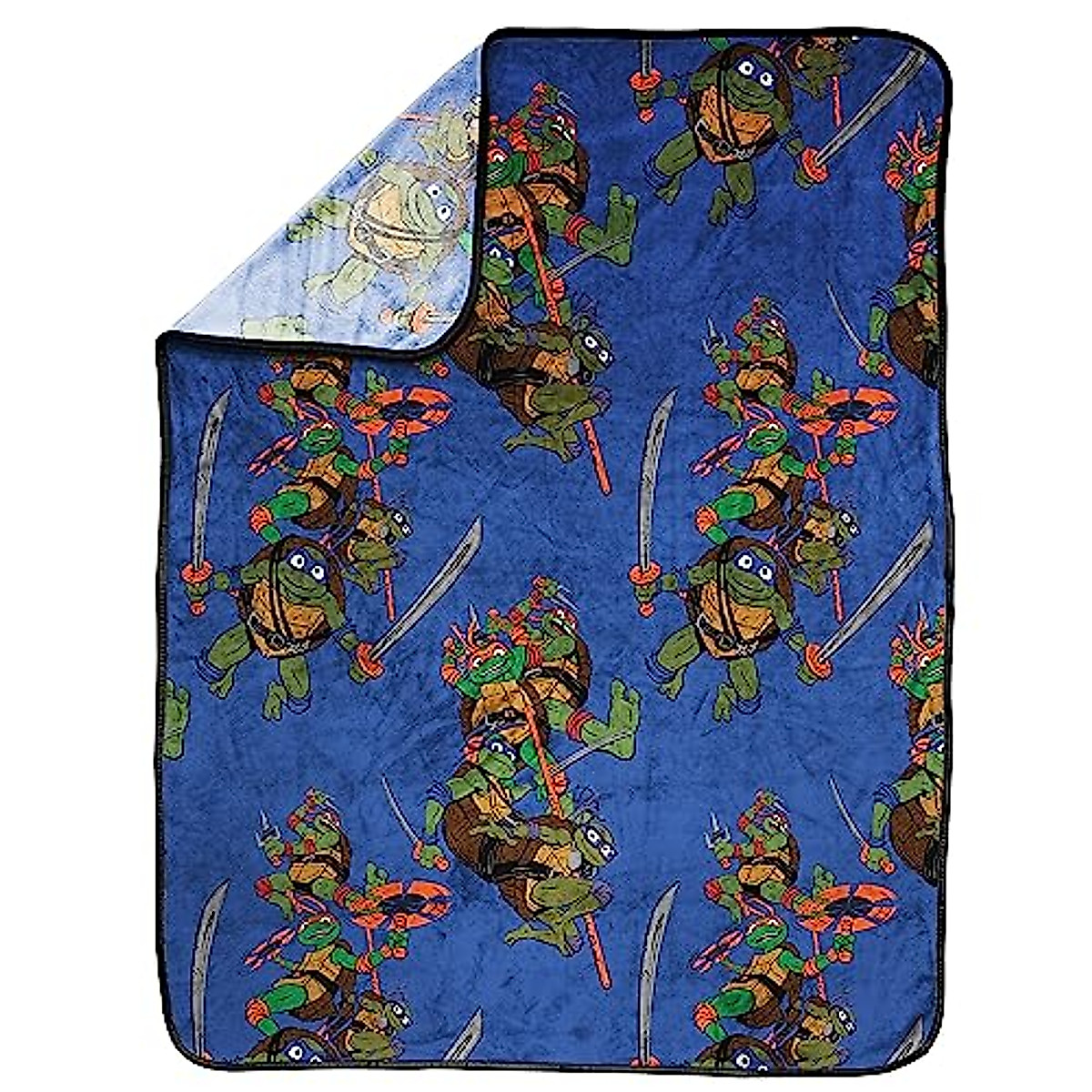 Nickelodeon Teenage Mutant Ninja Turtles Mutant Mayhem Plush Throw Blanket - Measures 40 x 50 - Super Soft Fleece Kids Bedding