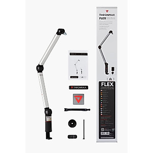 Professional Boom Arm Stand, THRONMAX Flex S5 Mic Stand for Game Streaming and Broadcasting/Sturdy and Universal Mic Arm with 1/4”，3/8"， 5/8" Adapter