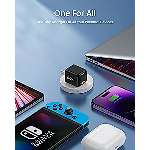 USB C Charger, AOHI Magcube 30W PD Mini Fast Charger GaN+ Wall Charger Power Adapter for iPhone 14/Plus/Pro/Pro Max/MacBook/iPhone 13/13 pro/ 12 Mini Pro Max/iPad Pro/Galaxy S21, Pixel, Black