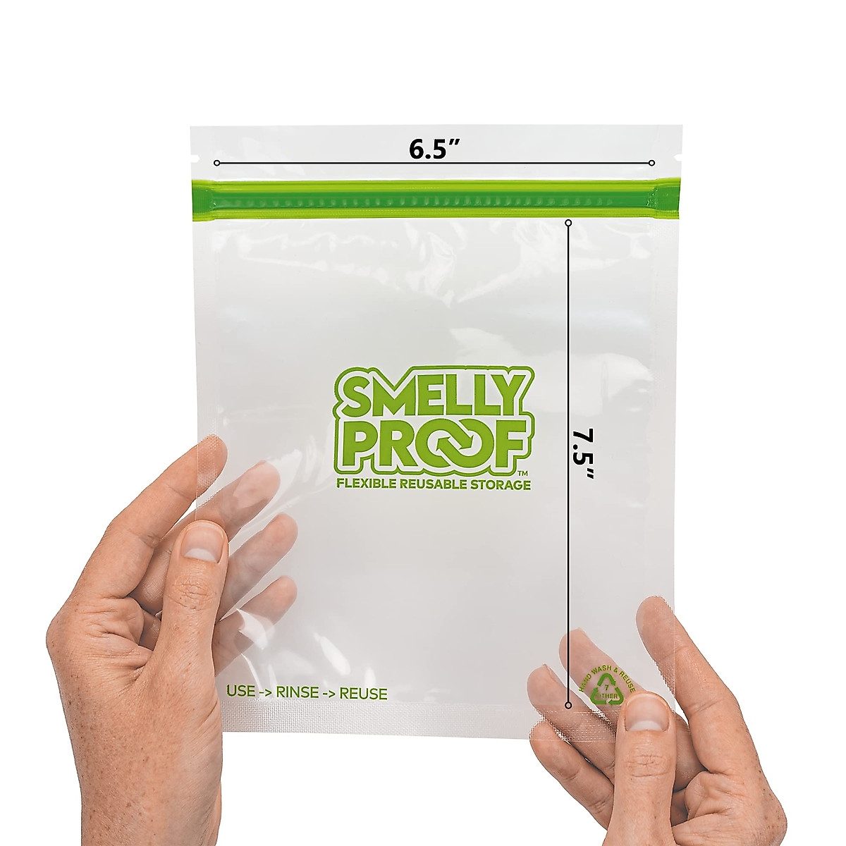 REUSABLE STORAGE BAGS BUNDLE by Smelly Proof - USA Made Easy Clean, Dishwasher-Safe, 3-mils Thick, PEVA & BPA FREE, CLEAR FLAT 20-Pack (10 MEDIUM 6.5" x 7.5", 10 EXTRA SMALL 4" x 3")