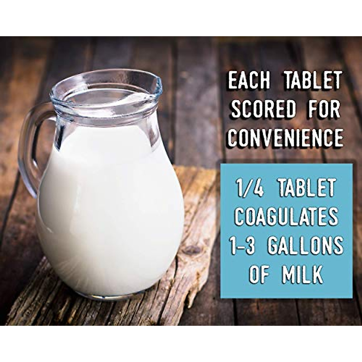 Microbial Rennet For Cheese Making | Vegetarian Rennet Tablets | Milk Coagulant | Vegan Cheese making | Shelf-Stable Rennet Tablets, Perforated For Easy Use