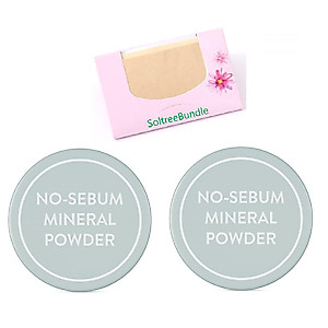 SoltreeBundle 2pcs No Sebum Mineral Powder 5g Korea Skincare with SoltreeBundle Oil Blotting Paper 50pcs