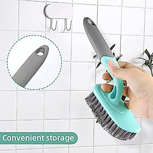 Sihuuu Scrub Brush, Cleaning Shower Scrubber with 9 Inch Ergonomic Handle, Durable Stiff Bristles Heavy Duty Brush for Bathroom, Shower, Sink, Carpet, Floor (Blue)