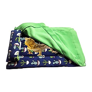 kathson Bearded Dragon Bed with Pillow and Blanket Hideout Habitat Reptile Sleeping Bed Soft Warm Sleeping Bag for Lizard Leopard Gecko Chameleons and Small Animals