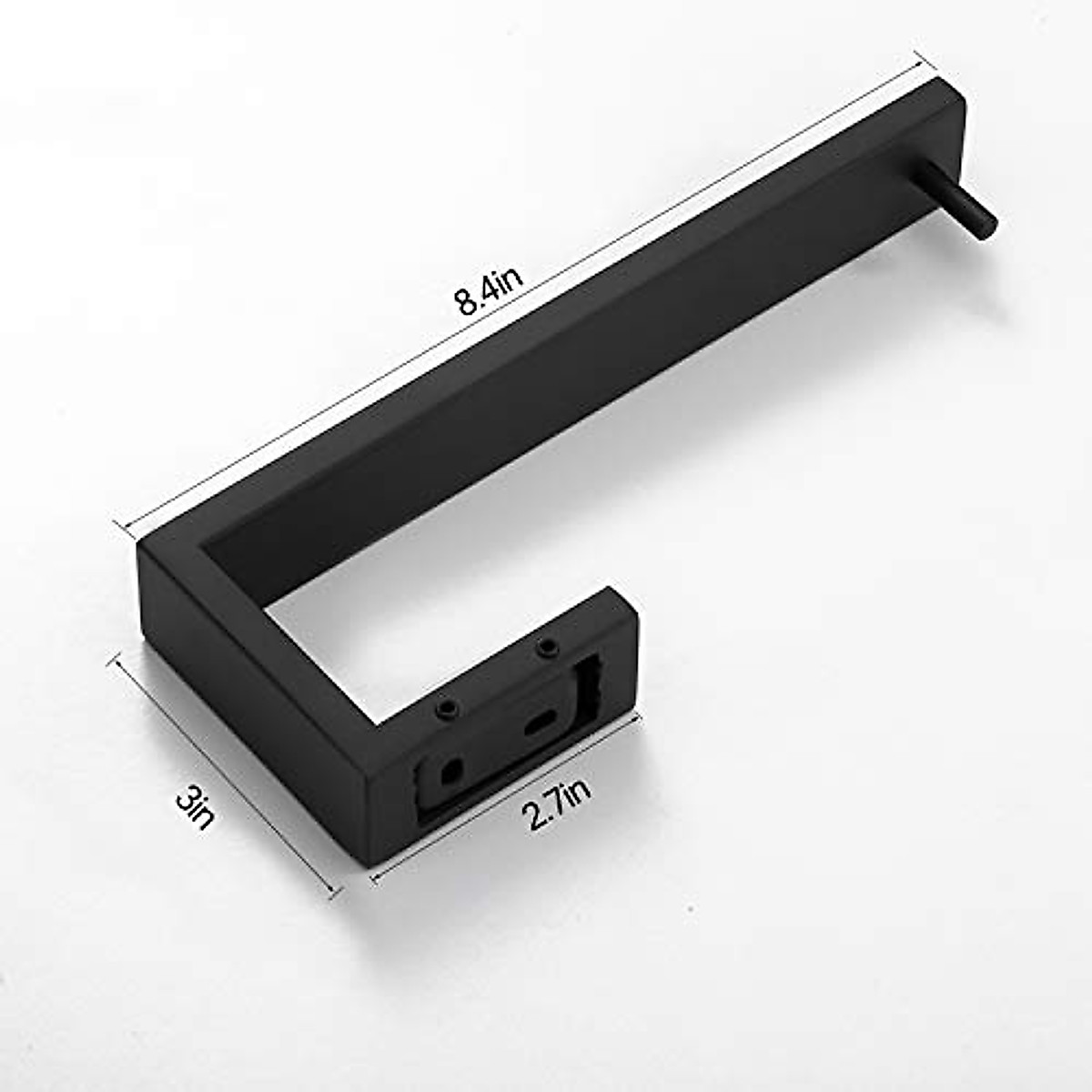 Bathroom Wall Mounted Hand Towel Holder, Pynsseu SUS304 Stainless Steel Towel Ring, Square Hand Towel Bar for Bathroom Hardware (1Pack Black )