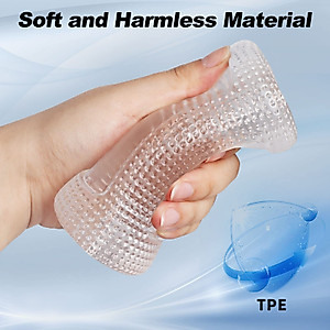 Male Masturbator, Transparent Pocket Portable 3D Faux Pussy Texture Masturbation Stimulation Penis Adult Men Sex Toys & Games