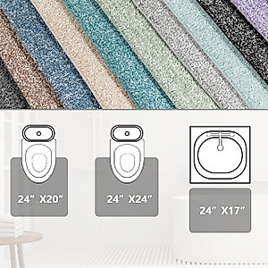 Yimobra Bathroom Rugs Mat, Extra Soft Comfortable Bath Rugs, Non-Slip, Water Absorbent and Thick Bathroom Floor Mats, Machine Washine, Shaggy Rugs for Shower Bathtubs, 24" x 17", Grey&White