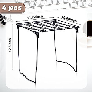 Karenhi Shelf Locker Organizer Shelf, Folding, Stackable, Extra Tall, Fits School Office Bathroom Bedroom Kitchen Counter Cabinet Storage (Black, 4 Pcs)