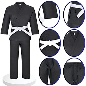 Karate gi Martial Arts Elastic Drawstring Karate Uniform For Kids & Adult Lightweight Student Gi with Free Belt 00 (3'9"-4'/50 lbs)