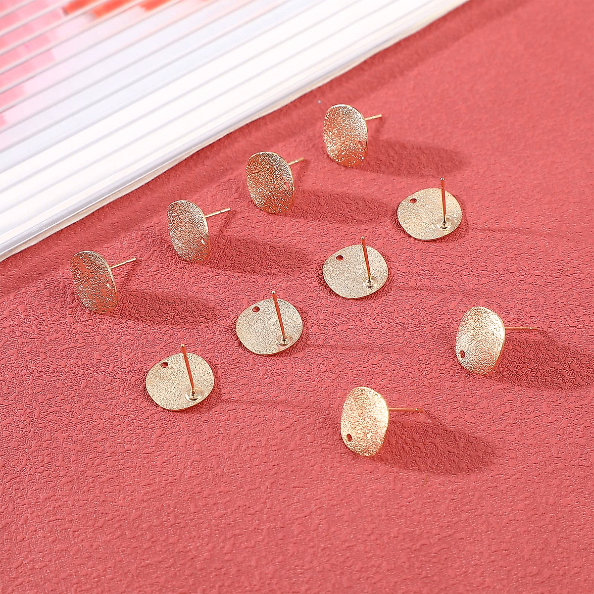 20PCS Alloy Earrings Post Blank Base with Loop Ear Pins earring studs for DIY Jewelry Making (Golden)
