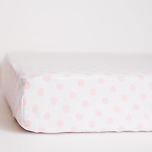 NODNAL CO. Pink Fitted Crib Sheet for Baby Mattress - Jersey Knit Cotton for Girl Nursery Bedding - Chevron, Polka Dot, and Stripe Crib/Toddler Sheets (Polka Dot)