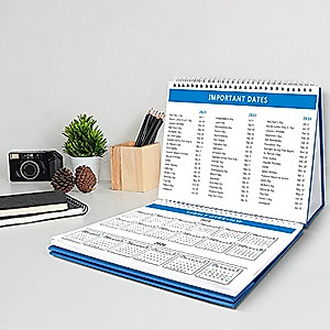 BHR Desk Calendar 2023-2024,Monthly Desk Calendar from January 2023-June 2024,10"×8" Standing Flip Desktop Calendar with Strong Twin-Wire Binding,Thick Paper and Writing Blocks for New Year and Christmas Gifts