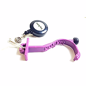 Kooty Key Germ Utility Hook Tool- Avoid Touching Bacteria Ridden Surfaces- Carabiner Included (Colors May Vary) (2 Pack, Purple)