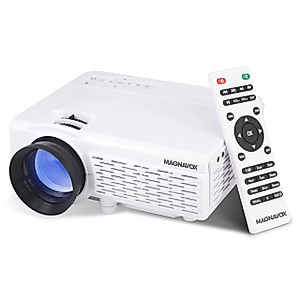 Magnavox MP601 Portable Home Theater Projector with Bluetooth Wireless Technology and Remote in White | Supports 1080p HD Quality | HDMI, USB, AV, & VGA Ports |