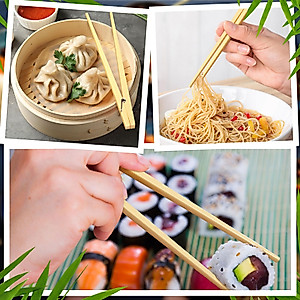 SiliFine 20 Pairs Plastic Chopsticks for Beginners Training Chopsticks for Adults Bamboo Colored Learning Chopsticks Reusable Clothespin Chopsticks Spring Hinged Practice Chopsticks, 9 Inch