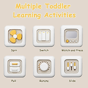 SOCBTNSO Busy Cube Toys for 1 Year Old Boy, Montessori Toys for 1+ Year Old, Travel Sensory Toys for Toddlers 1-3, Learning Fine Motor Skills| 1st Birthday Gifts Boy Easter Basket Stuffers 12 Months +