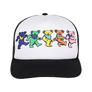 Grateful Dead Dancing Bears Foam Trucker Adjustable Snapback Hat BLK/WHT, Black/White