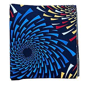 ADWAXDA African Ankara Kente Cloth Fabric by The Yard 6 Yards Cotton Wax Print African American Fabric for Party Dress (FC074)