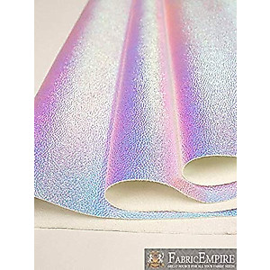 Fabric Empire Vinyl Upholstery Embossed Skin Holographic Glossy Fabric Light Blue 54" Wide Sold by The Yard
