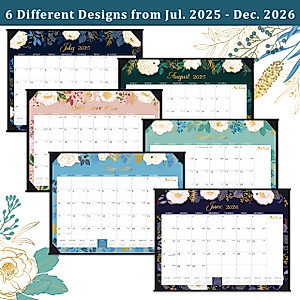 2023 Wall Calendar - Wall Calendar 2023, Janaury 2023-December 2023, 12 Months Calendar with Julian Date, 15 x 12 Inches, Twin-Wire Binding, Suitable for Hanging on the Wall, Large Blocks and Julian Dates, Flower design, Good Decorative Effect