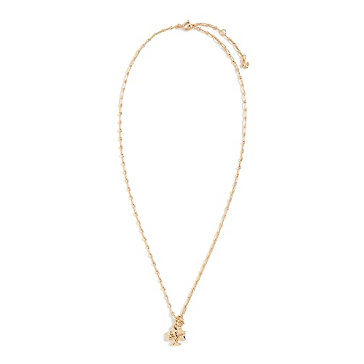 Tory Burch Women's Thin Roxanne Pendant Necklace, Tory Gold/Cream, One Size