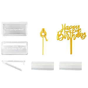 The Money Cake - Money Cake Pull Out Kit Includes 1 Money Box 2 Plastic Roll 40 Transparent Bag Connected Pocket Each, and 2 Surprise Cake Toppers for Birthday and Graduation Parties