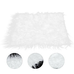 Amosfun Baby Photo Shoot Props White Fur Blanket for Baby Photoshoot Props Baby Shower Photo Props Newborn Photo Accessories Faux Fur Blanket Baby Photoshoot Props White Fluffy Rug