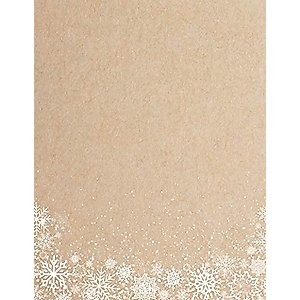 Great Papers! White Snowflakes Letterhead, 8.5" x 11", 80 Count (2019116), Brown, white, 80 Sheets