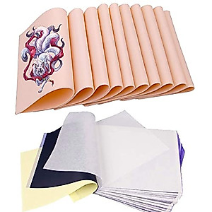 Fake Practice Skin Transfer Paper 40Pcs- Beoncall Fake Skin 10Pcs 8×6in Thermal Stencil Transfer Paper 30Pcs A4 Size 4 Layers