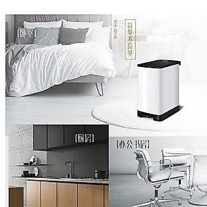 XDCHLK Step Bins Stainless Steel Satin Square Trash Can Garbage Storage Container Bathroom Kitchen Pedal Dustbin ( Color : D , Size : 15L )