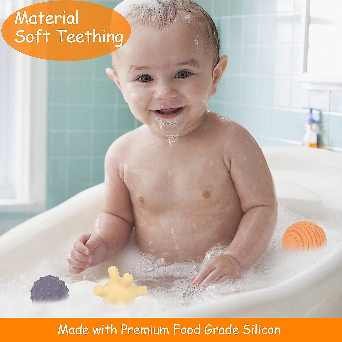 21PCS Montessori Toys for Babies,Teething Toys for Babies Months, 6 Months+, Early Educational Learning Stacking Tower, Sensory for Toddlers 1-3, Soft Rings Stacker & Teethers