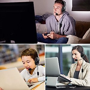 PS5 PS4 Unilateral Headset, 3.5mm Wired Online Gaming One Ear Headphone with Microphone for Playstation 5 4, PS4 Pro PS4 Slim Controller, Nintendo Switch, Laptop, Smartphone, Office Business