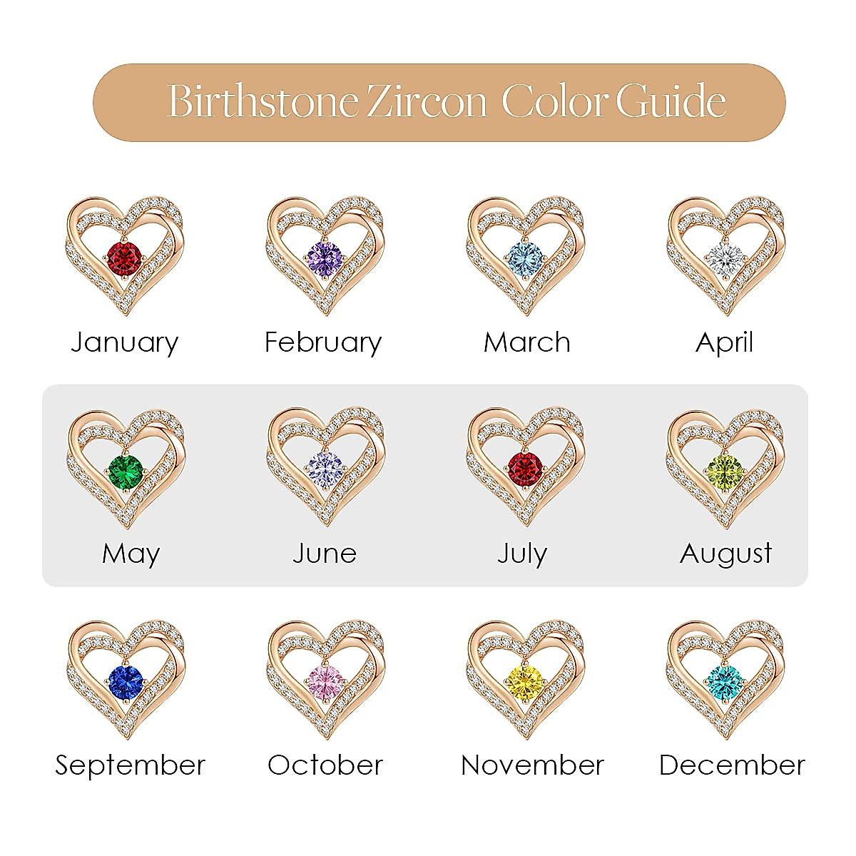 CDE Forever Love Heart Stud Earrings for Women, 925 Sterling Silver Birthstone Heart Stud Earrings Mother's Day Gift Anniversary Birthday Jewelry Gifts for Women Wife Her