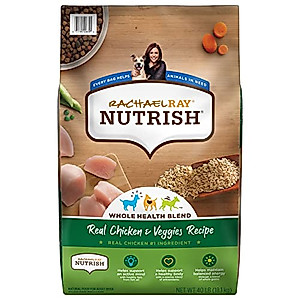 Rachael Ray Nutrish Premium Natural Dry Dog Food, Real Chicken & Veggies Recipe, 40 Pound Bag (Packaging May Vary)