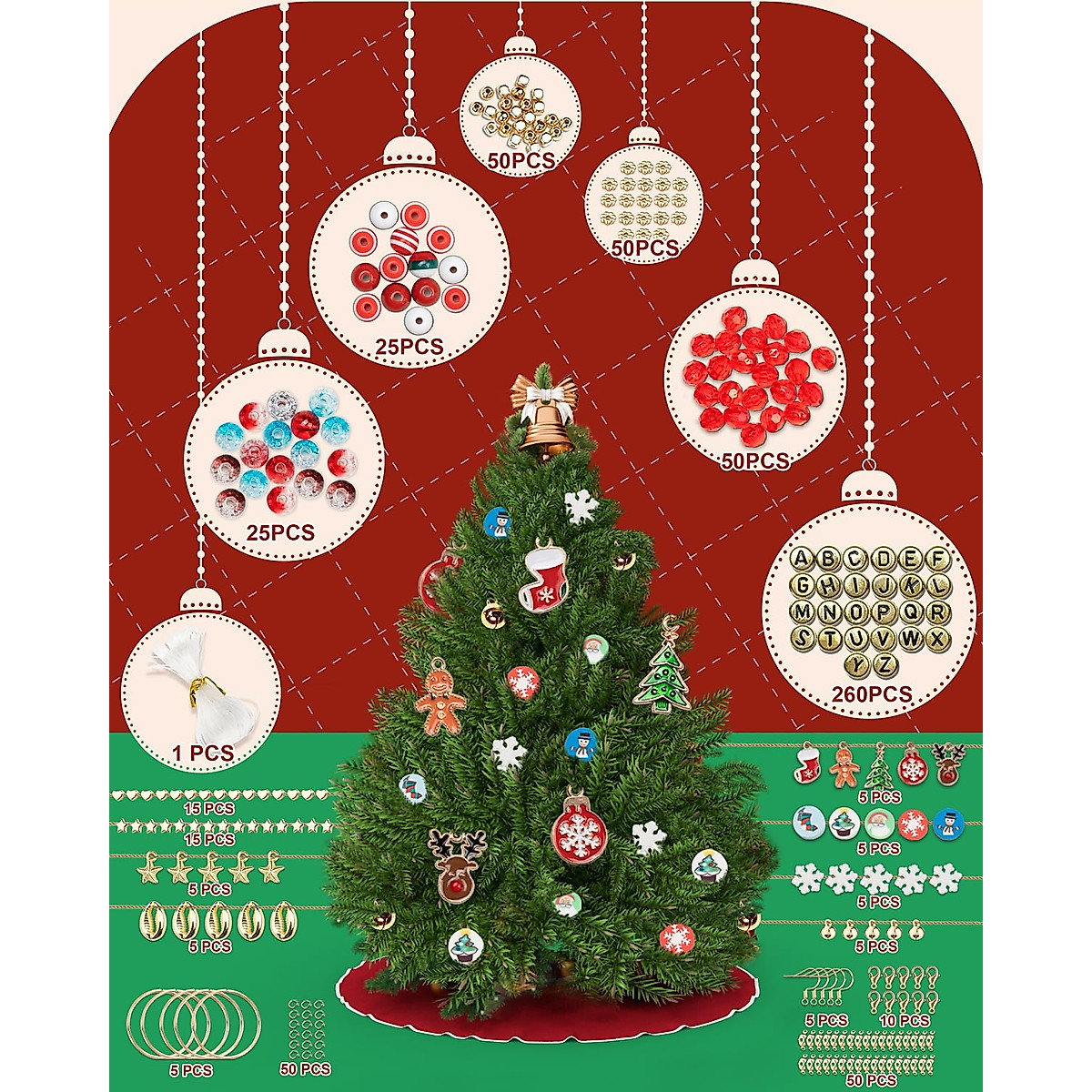 Deinduser Clay Beads Bracelet Making Kit, 6000pcs Cute Clay Bead Set, DIY Crafts Gifts for Girls Kids Age 6-12