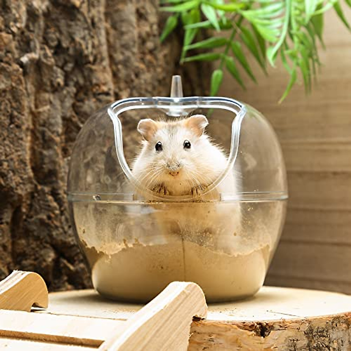 small pet Hamster Sand Bath Container, Transparent Plastic Toilet with Sand Scoop Set, Bath tub Bathroom Special Animals Cage Accessories