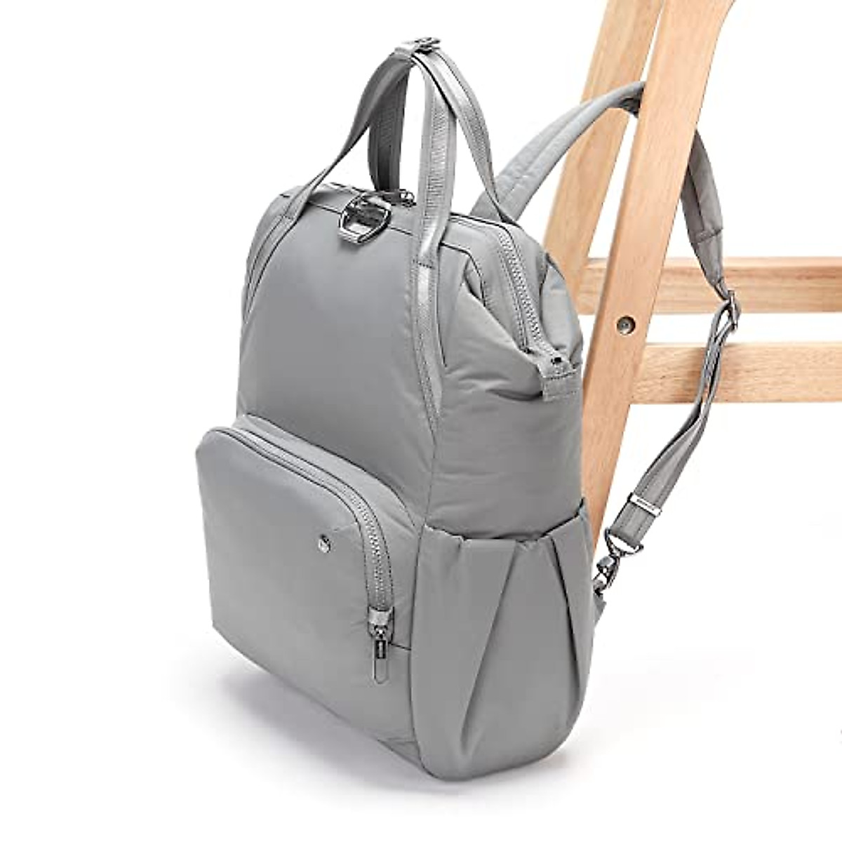 Pacsafe Women's Citysafe CX 17L Anti Theft Backpack-Fits 16 inch Laptop, ECONYL Gravity Gray, One Size